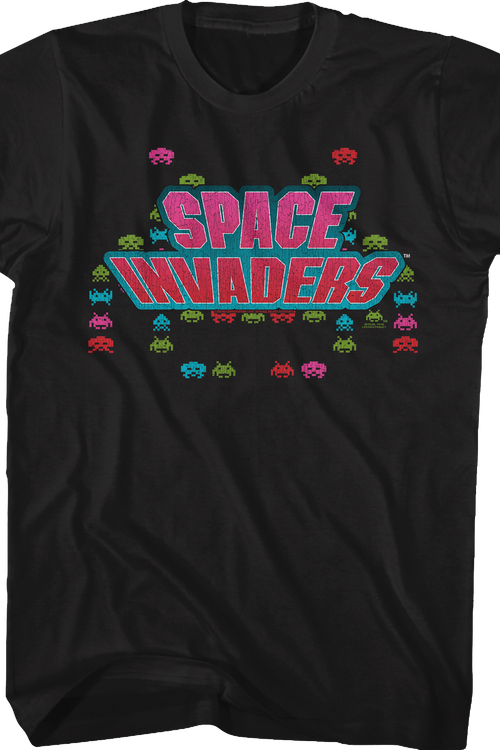 Logo and Aliens Space Invaders T-Shirt