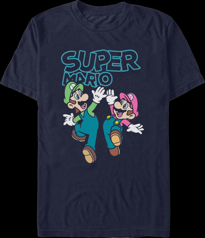 Luigi & Mario High Five Super Mario Bros. T-Shirt