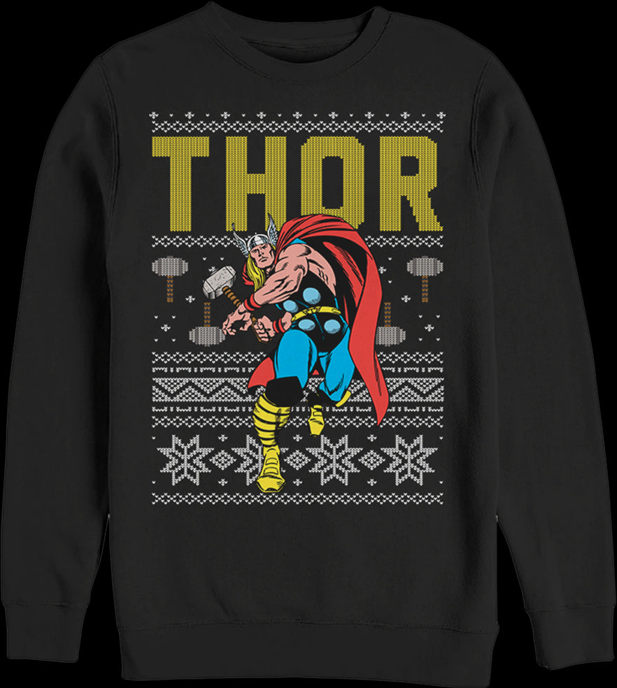 Marvel Comics Faux Ugly Thor Christmas Sweater