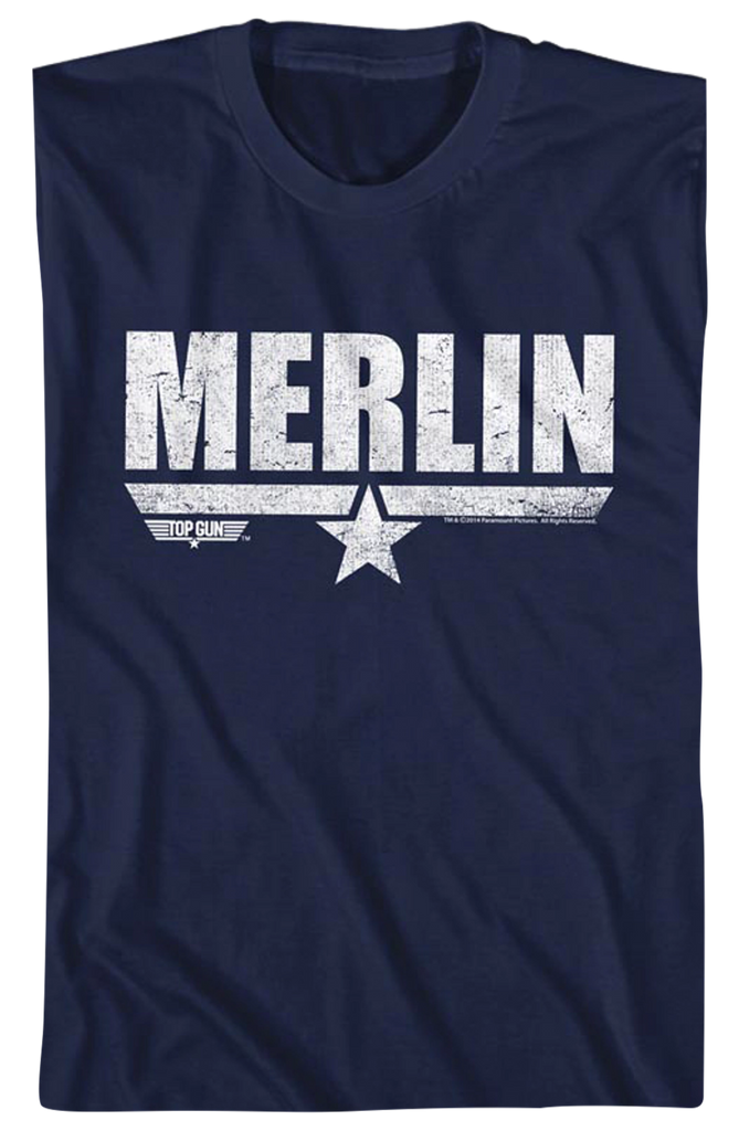 Distressed Merlin Top Gun T-Shirt