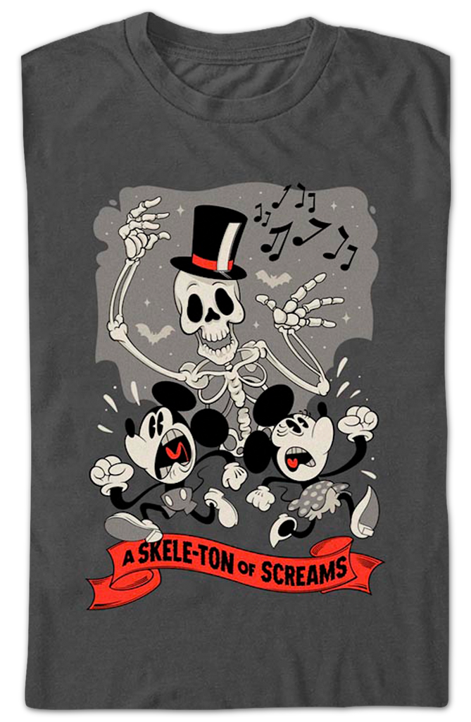Mickey & Minnie Mouse A Skele-Ton Of Screams Disney T-Shirt