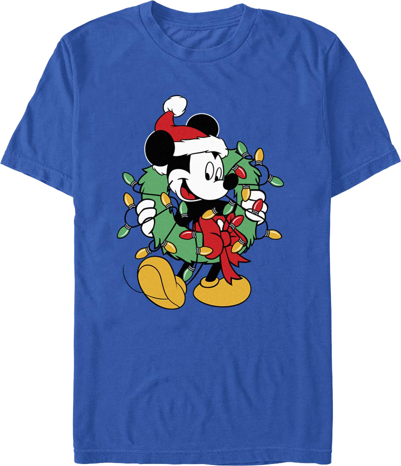 Mickey Mouse Christmas Wreath Disney T-Shirt