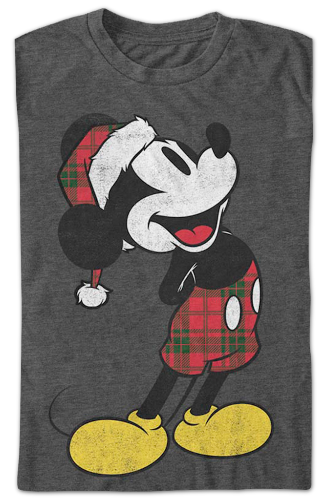 Mickey Mouse Santa Hat Disney T-Shirt