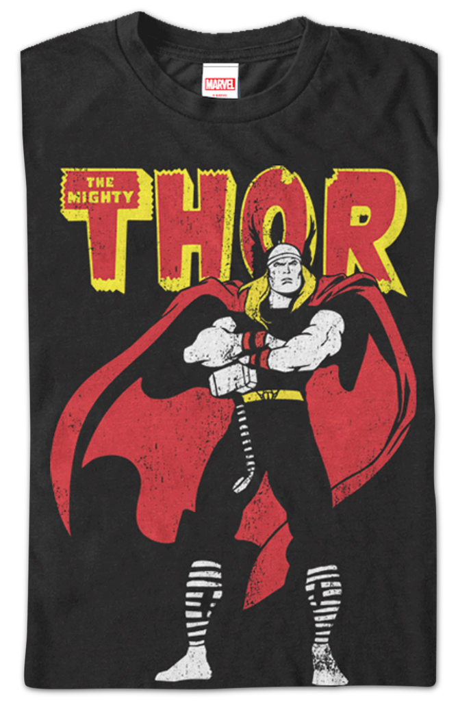 Mighty God of Thunder Thor T-Shirt Marvel Comics Men's T-Shirt