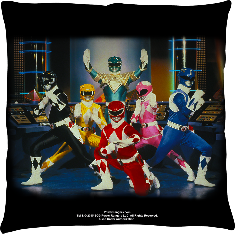 Mighty Morphin Power Rangers Throw Pillow