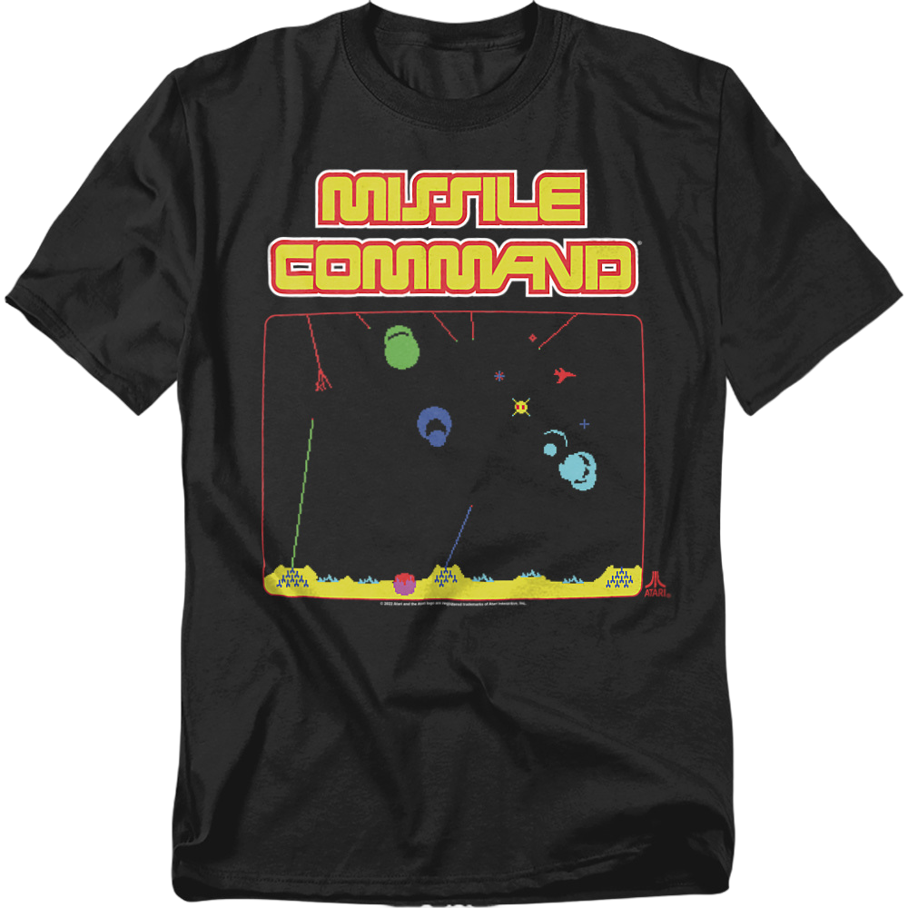 Missile Command Gameplay T-Shirt: Atari Mens T-Shirt