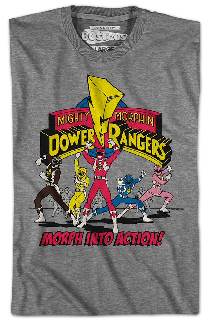 Morph Into Action Mighty Morphin Power Rangers T-Shirt