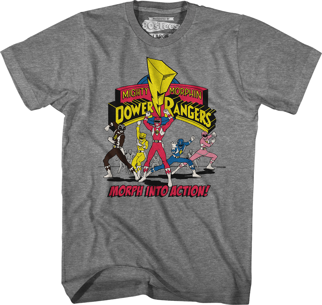 Morph Into Action Mighty Morphin Power Rangers T-Shirt