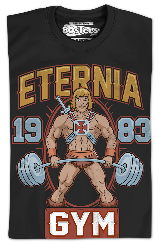 MOTU Eternia Gym He-Man T-Shirt: Masters of the Universe Mens T-Shirt