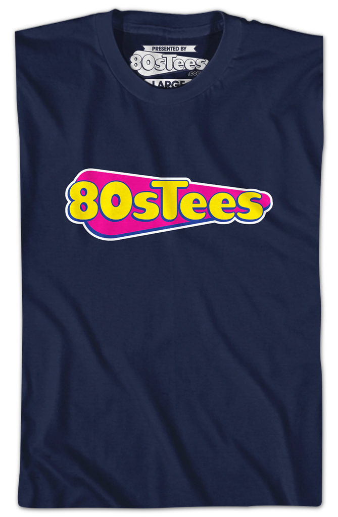 Navy 80sTees.com Logo T-Shirt: 80sTees.com Mens T-Shirt