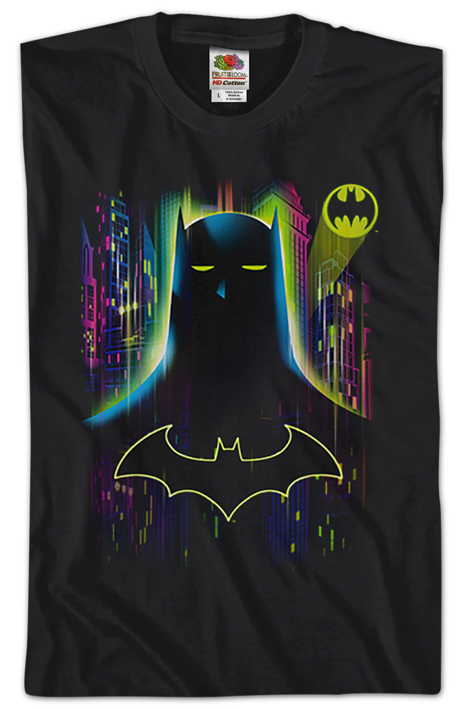 Neon Batman T-Shirt DC Comics Men's