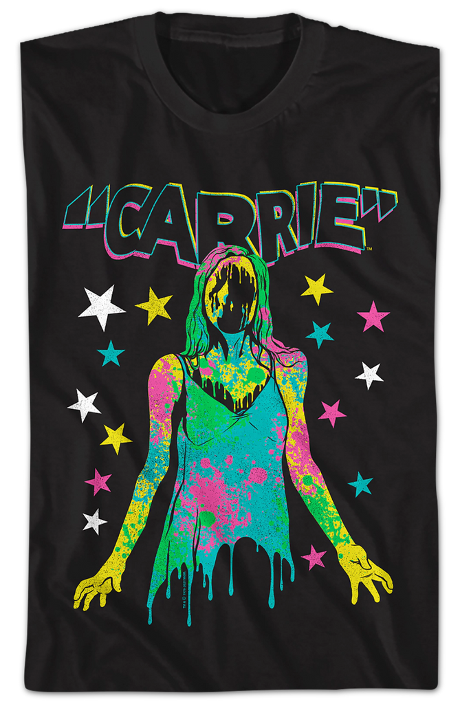 Neon Blood Splattered Prom Queen Carrie T-Shirt