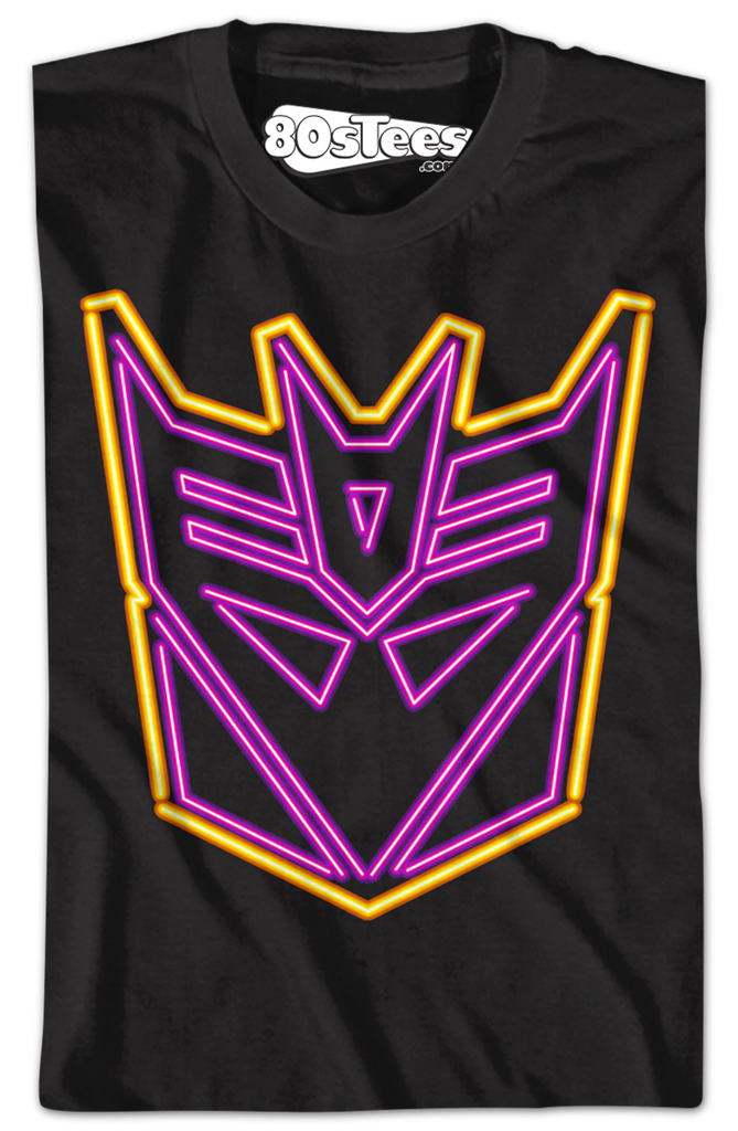 Neon Decepticons Logo Transformers T-Shirt