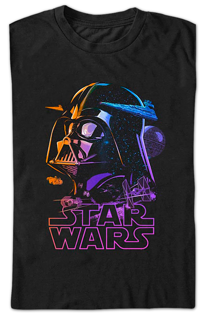 Neon Galactic Empire Darth Vader Star Wars T Shirt