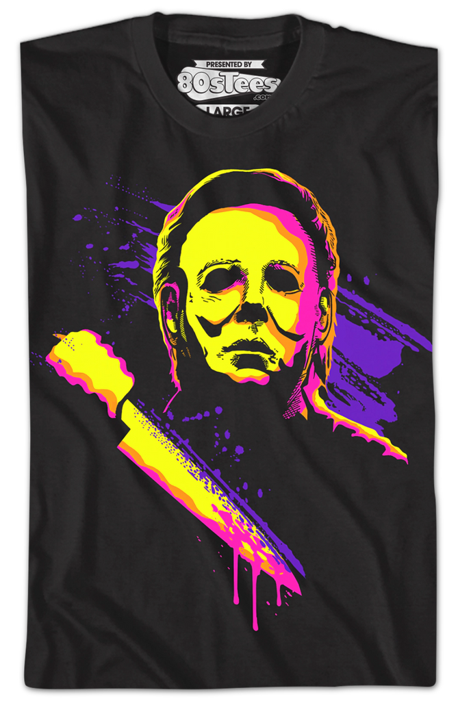 Neon Michael Myers Halloween T-Shirt: Halloween Mens T-Shirt