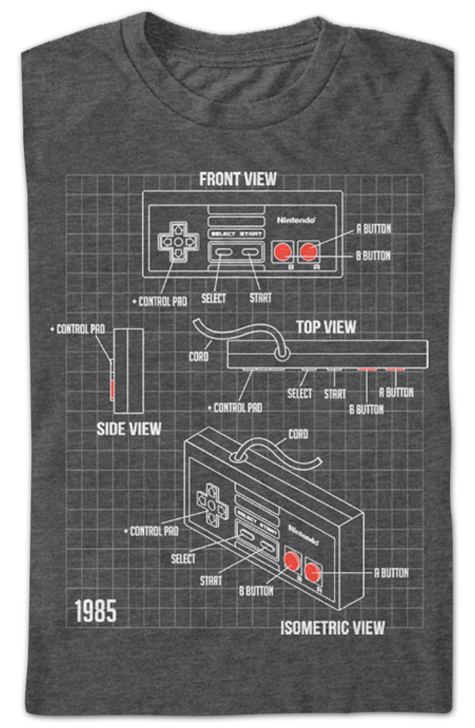 Nintendo Controller Schematic T-Shirt