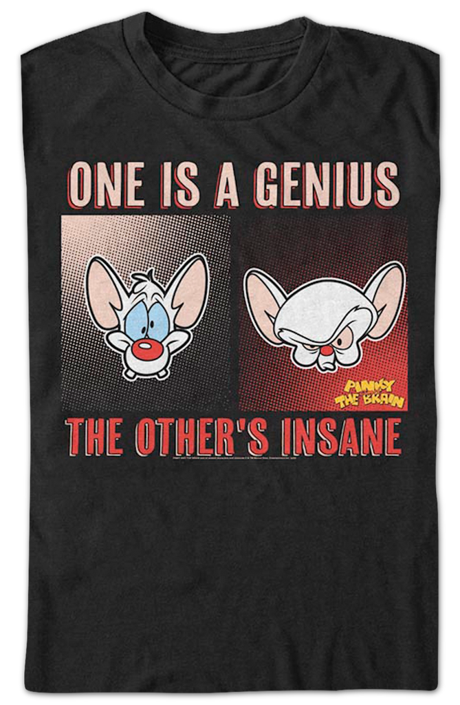 One is a Genius the Other is Insane Pinky and the Brain T-Shirt
