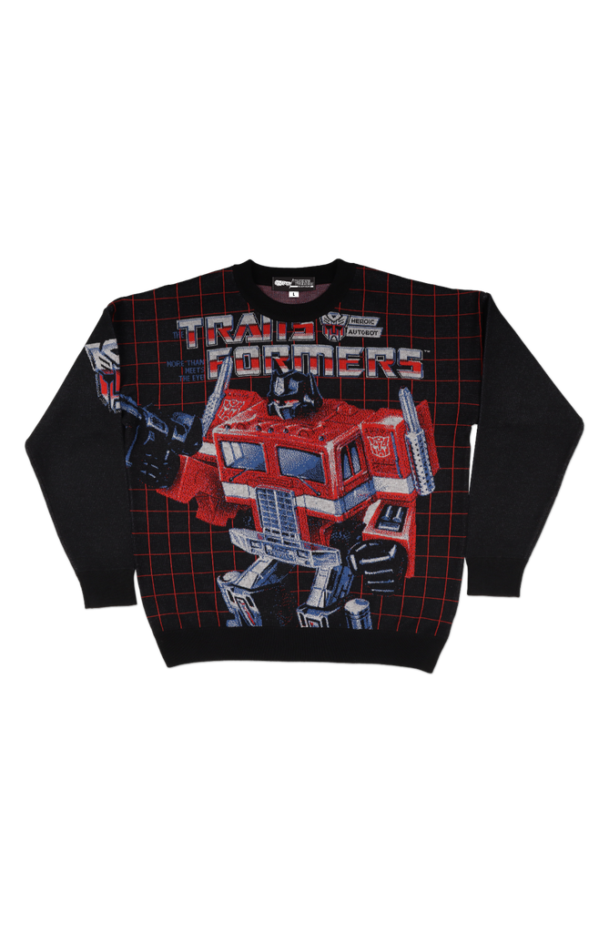 Box Art Optimus Prime Transformers Knitted Sweater