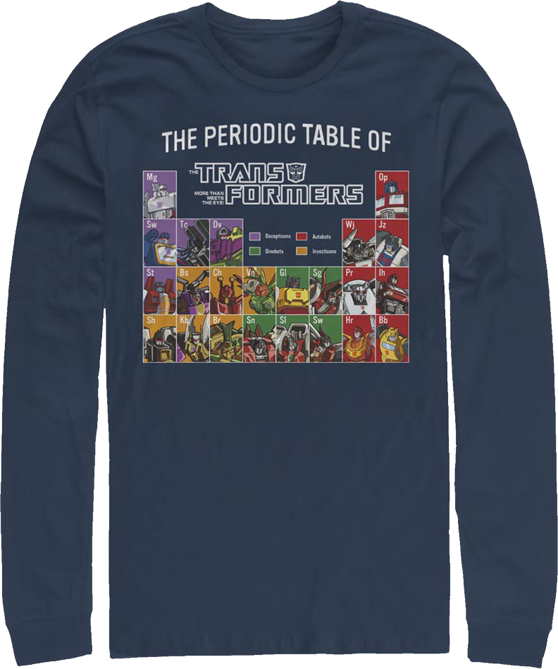 Periodic Table Transformers Long Sleeve Shirt