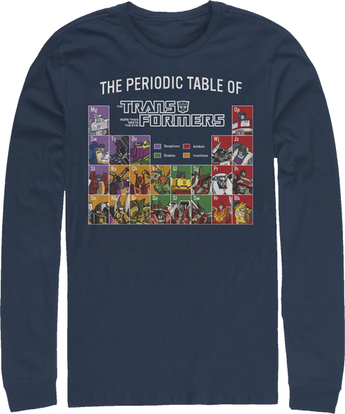 Periodic Table Transformers Long Sleeve Shirt
