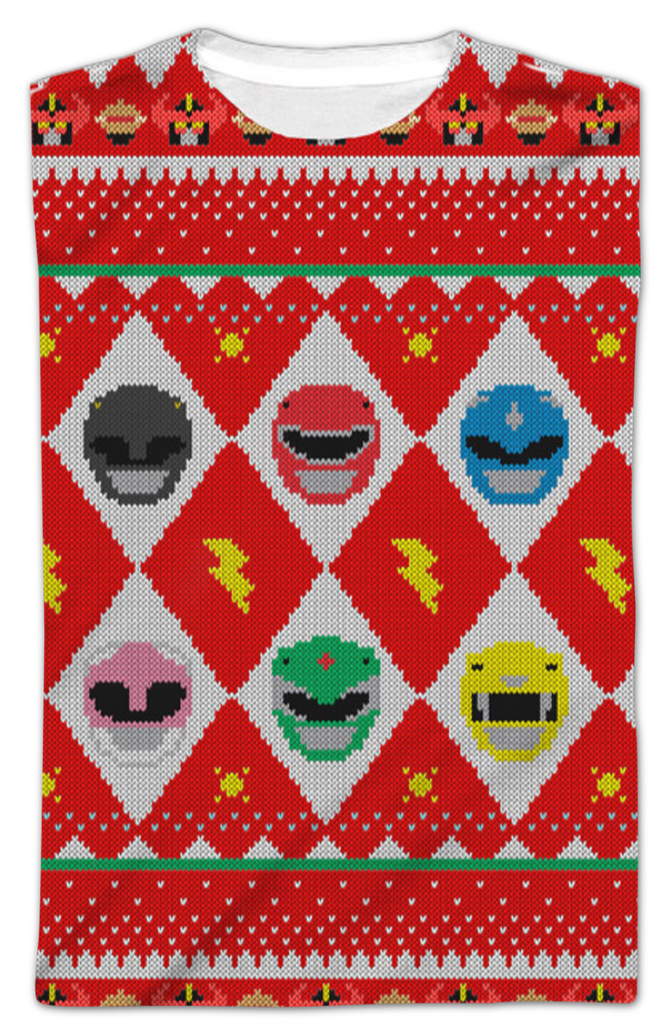 Power Rangers Christmas Sweater: Power Rangers Mens Long Sleeve Shirt