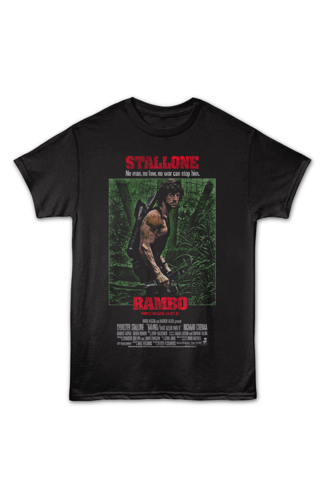 Rambo: First Blood Part II Tagline Poster Rambo T-Shirt