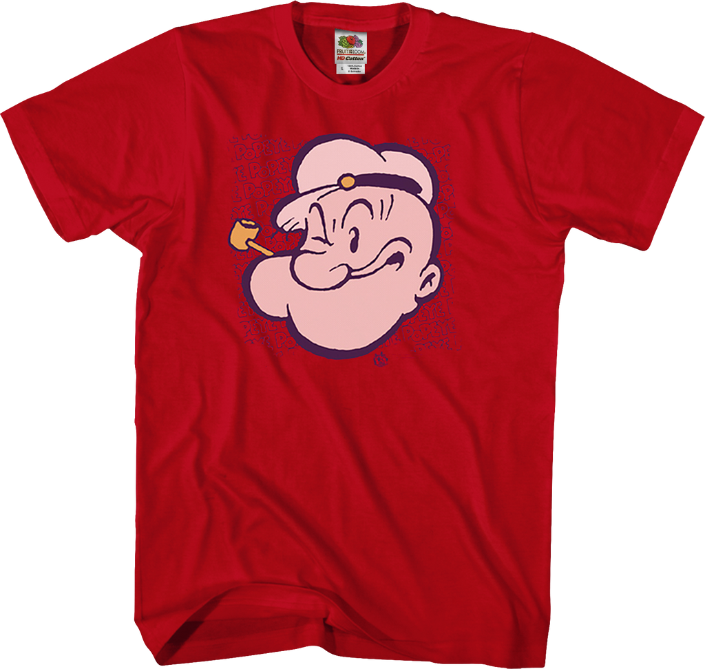 Red Popeye T-Shirt: Mens Popeye T-Shirt