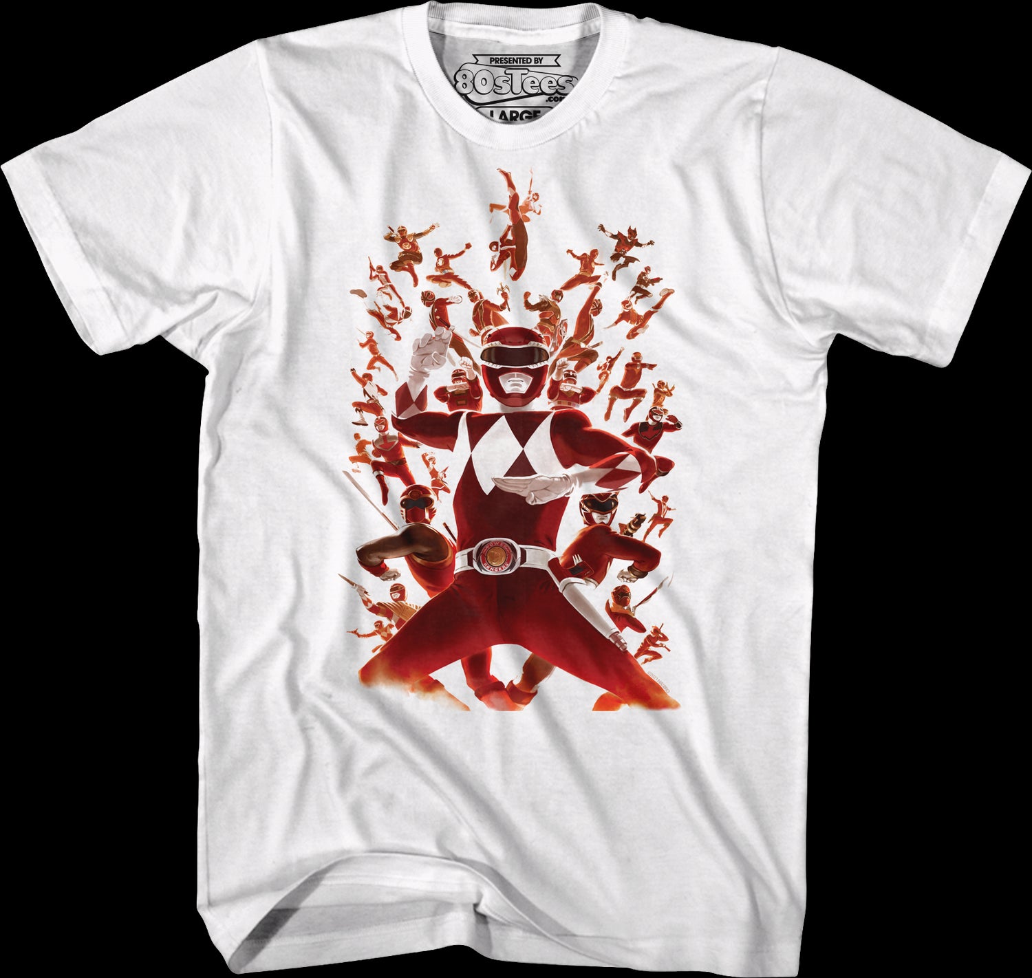 Red Ranger Collage Mighty Morphin Power Rangers T-Shirt