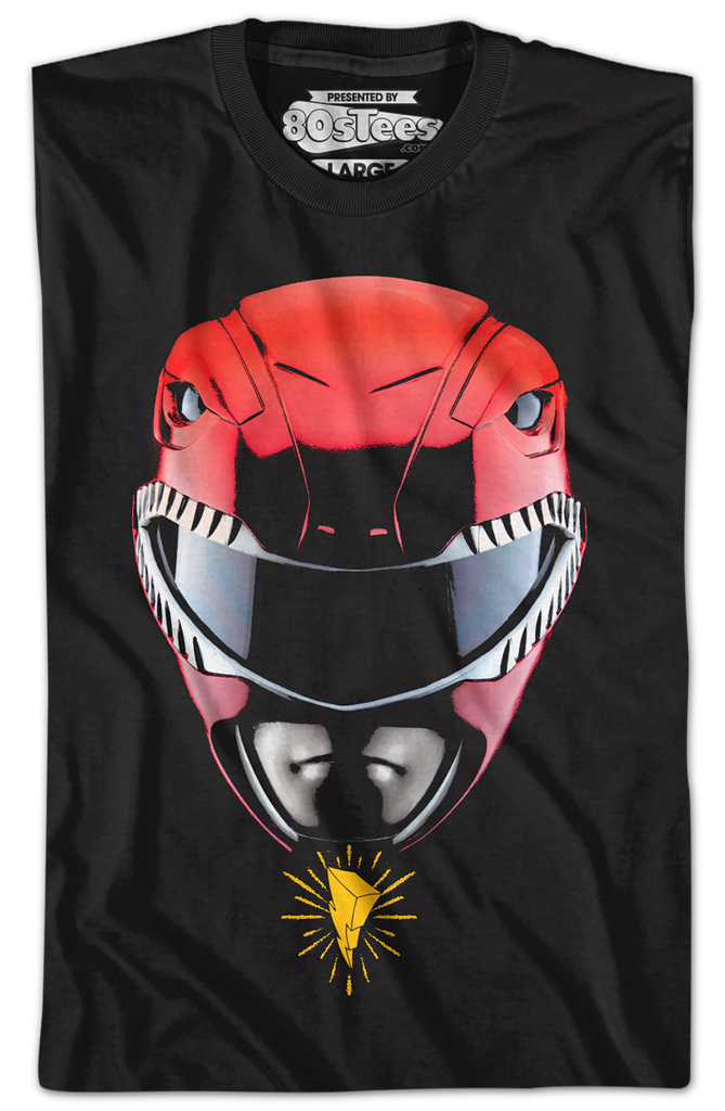 Red Ranger Helmet Mighty Morphin Power Rangers T-Shirt