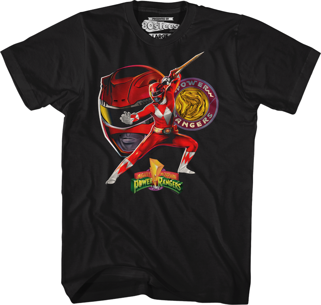 Red Ranger Profile Mighty Morphin Power Rangers T-Shirt
