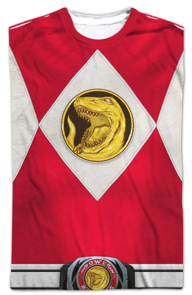 Red Ranger Sublimation Costume T-Shirt: Mighty Morphin Power Rangers