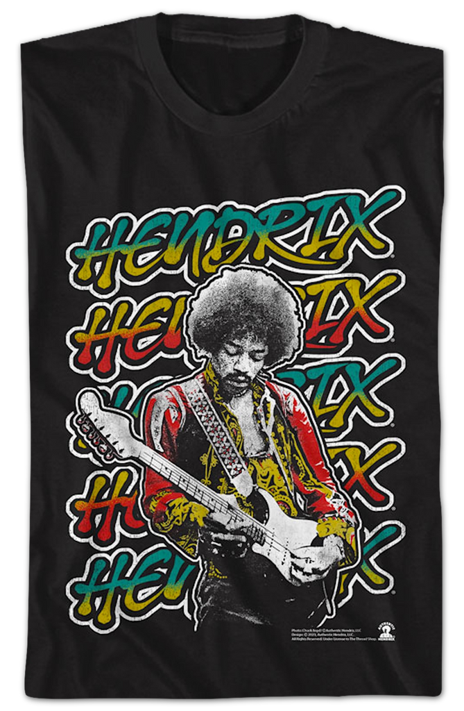 Repeating Name Jimi Hendrix T-Shirt