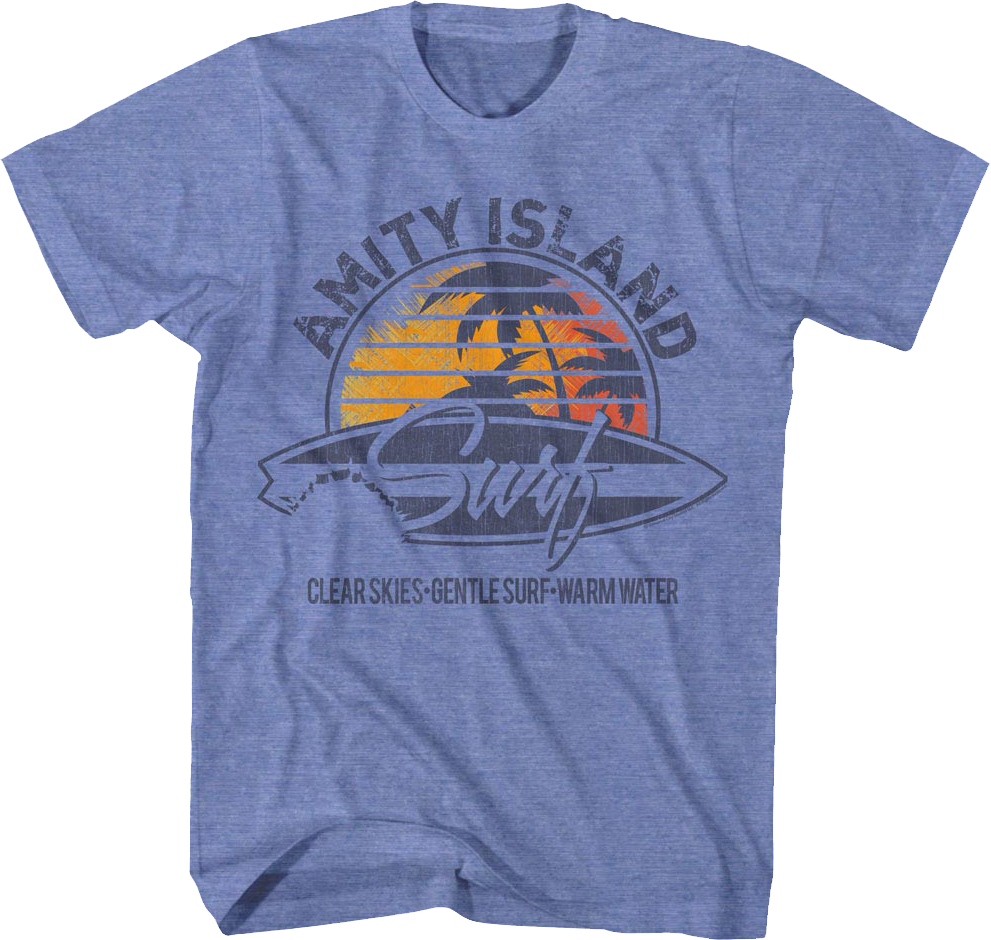 Retro Amity Island Surf Logo Jaws T-Shirt