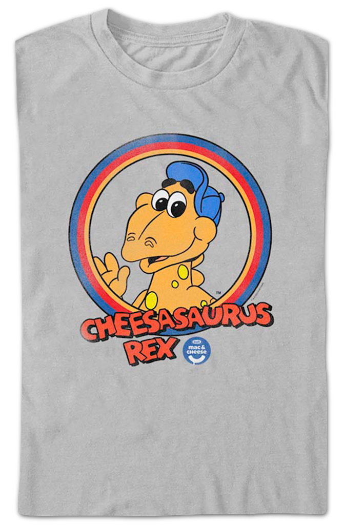 Retro Circle Cheesasaurus Rex Kraft T-Shirt