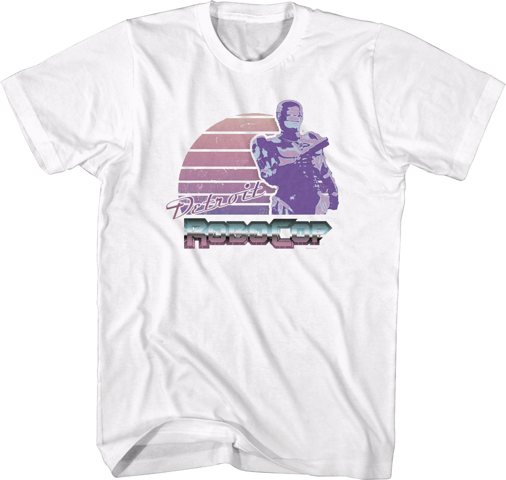 Retro Sunset Robocop T-Shirt