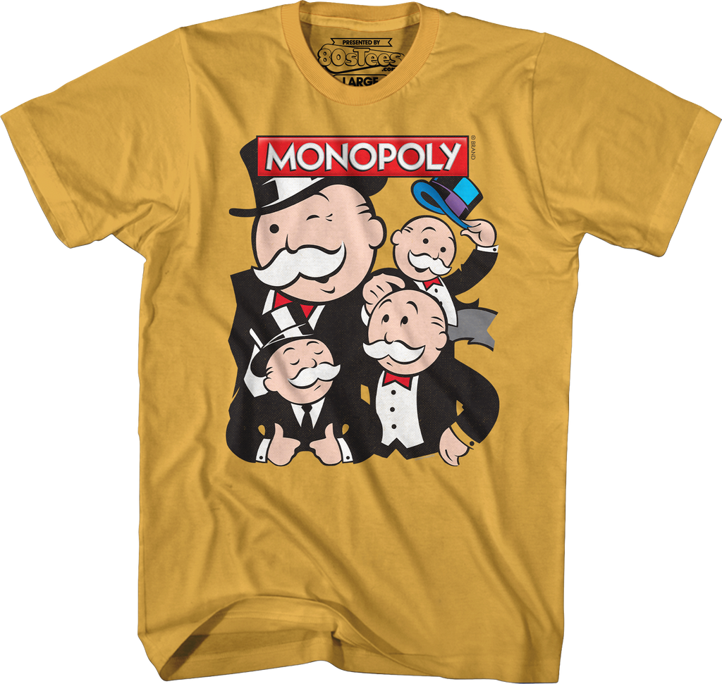Unofficial Rich Uncle Pennybags Collage Monopoly T-Shirt