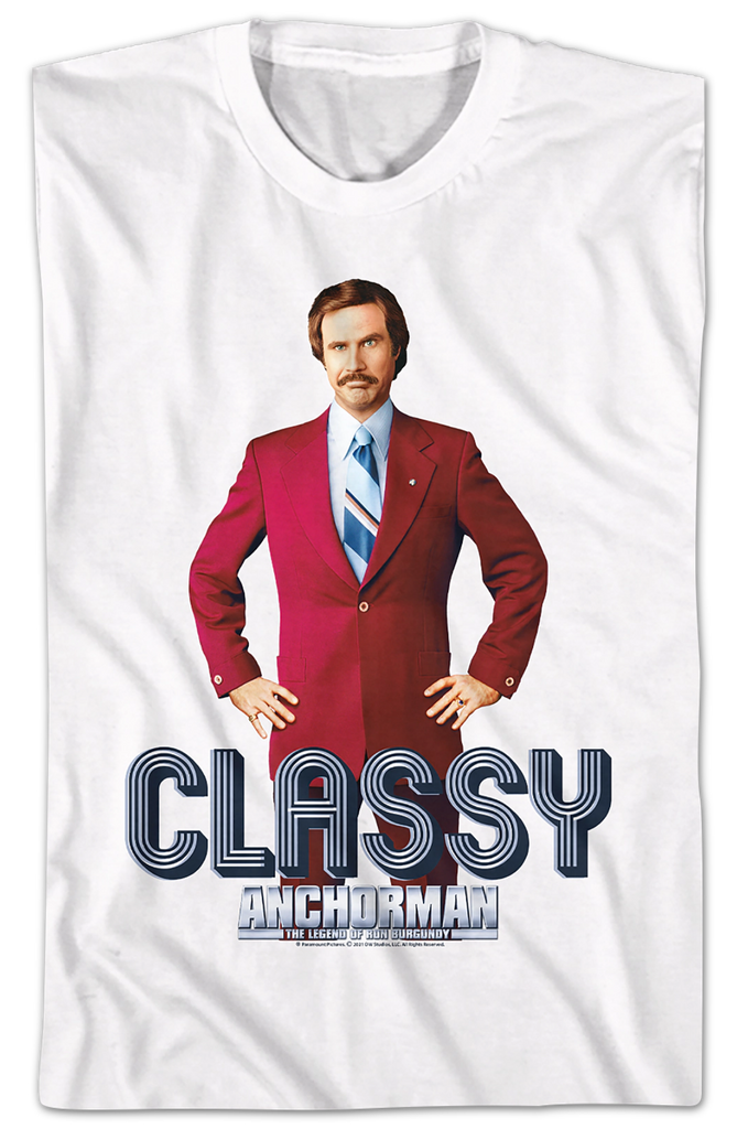 Ron Burgundy Classy Anchorman T-Shirt