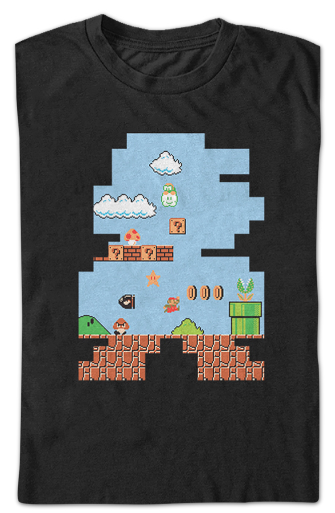 Shape of Super Mario T-Shirt: Nintendo Mens T-Shirt