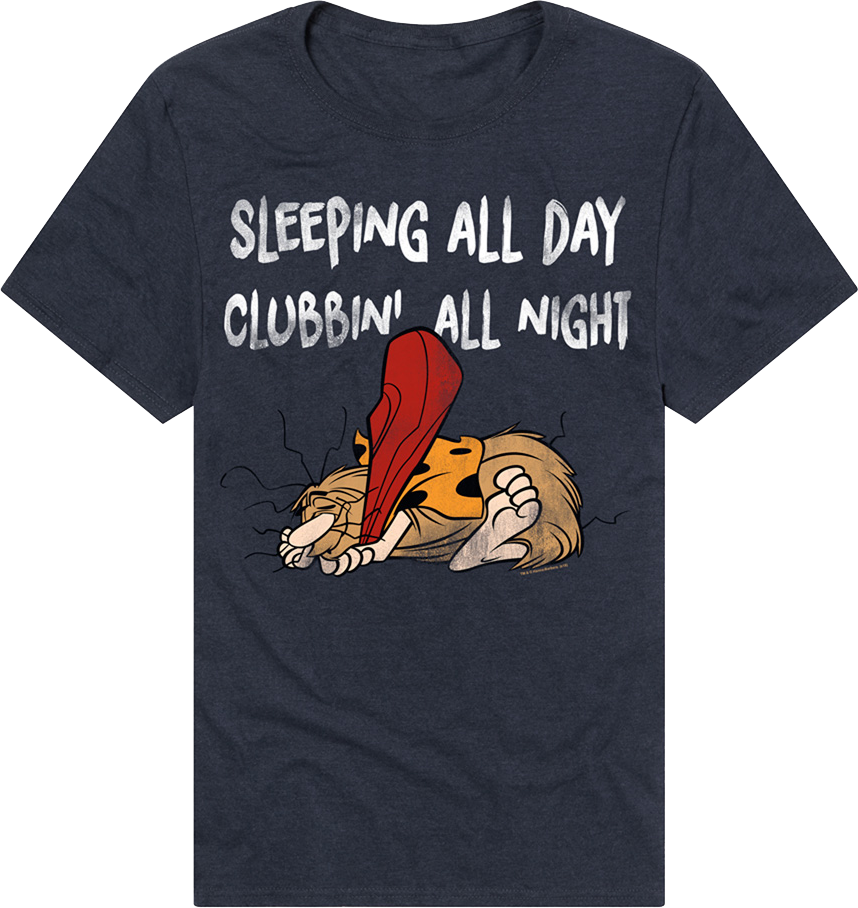 Sleeping All Day Clubbin' All Night Captain Caveman T-Shirt