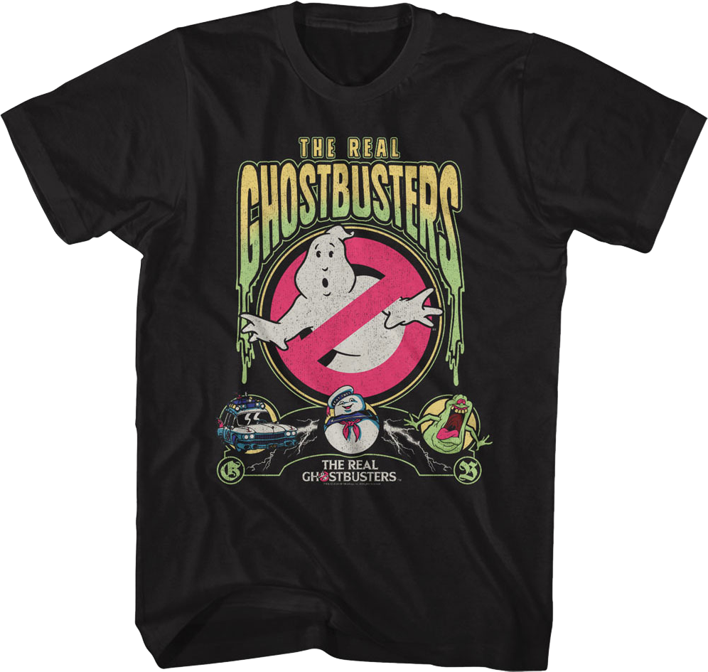 Slimed Collage Real Ghostbusters T-Shirt