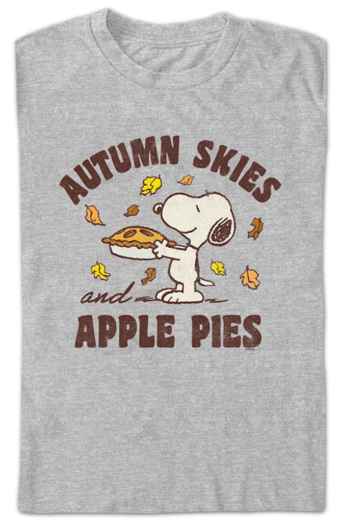 Snoopy Autumn Skies and Apple Pies Peanuts T-Shirt
