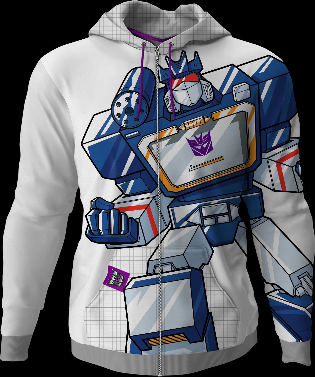 Soundwave Transformers Premium Zippered Hoodie