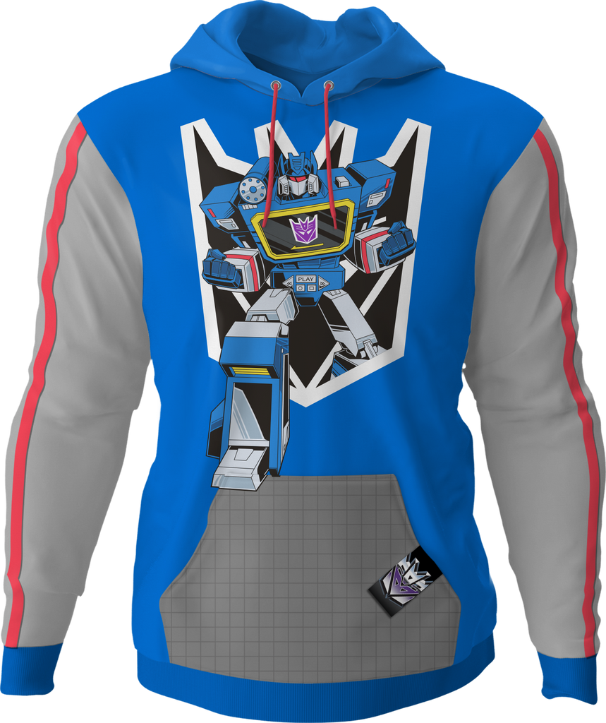 Soundwave Vintage Striped Sleeve Transformers Hoodie