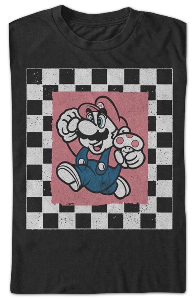 Super Mario Checkerboard Jump Nintendo T-Shirt