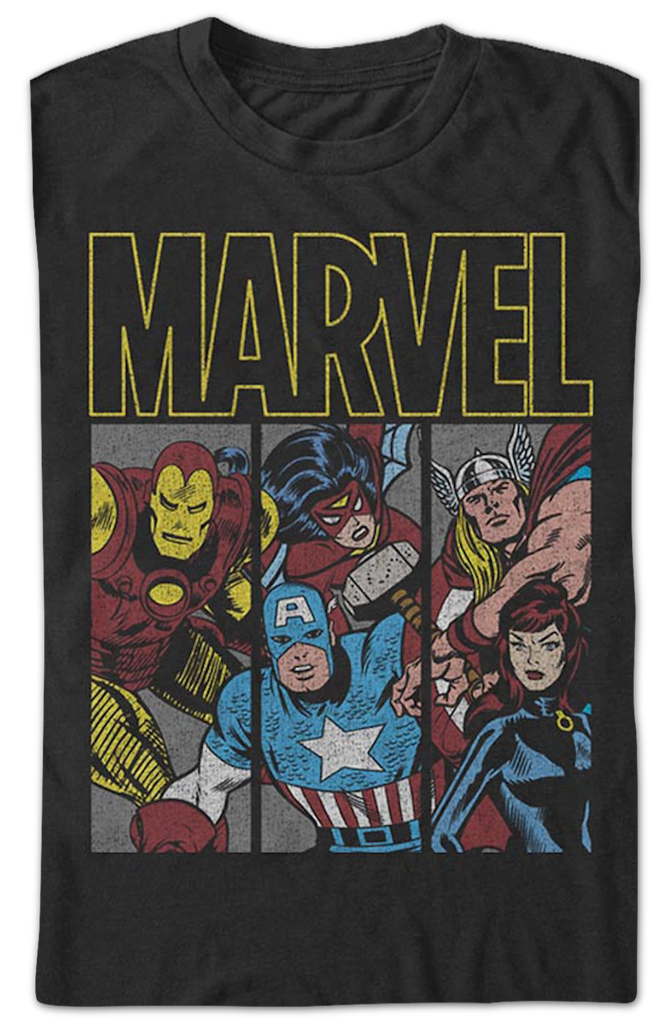 Avengers Panels Marvel Comics T-Shirt