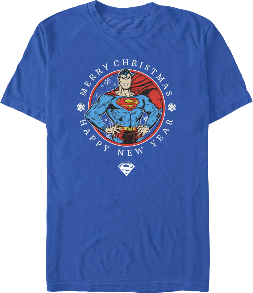 Superman Merry Christmas Happy New Year DC Comics T-Shirt