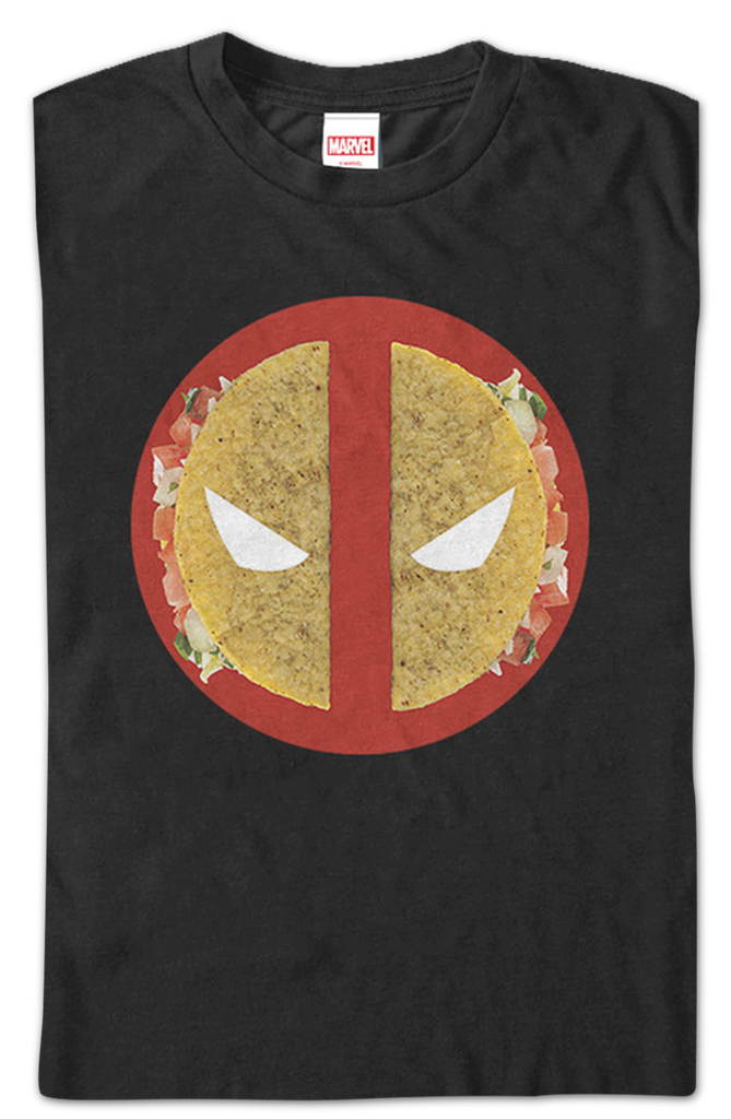 Taco Logo Deadpool T-Shirt: Marvel Mens T-Shirt