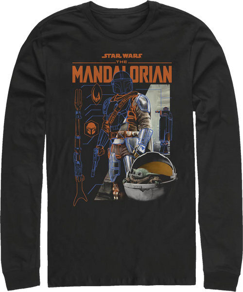 The Mandalorian Outlines Star Wars Long Sleeve Shirt