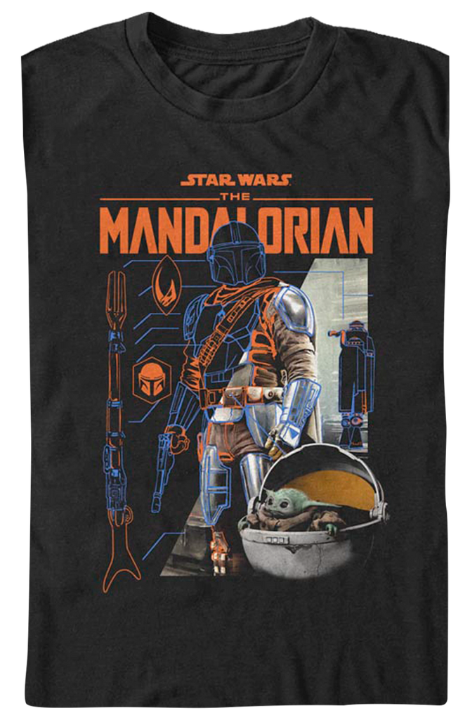 The Mandalorian Outlines Star Wars T-Shirt