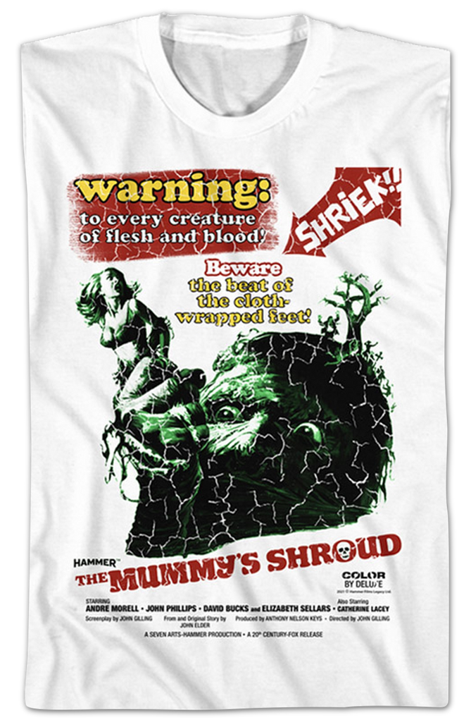 The Mummy's Shroud Poster Hammer Films T-Shirt